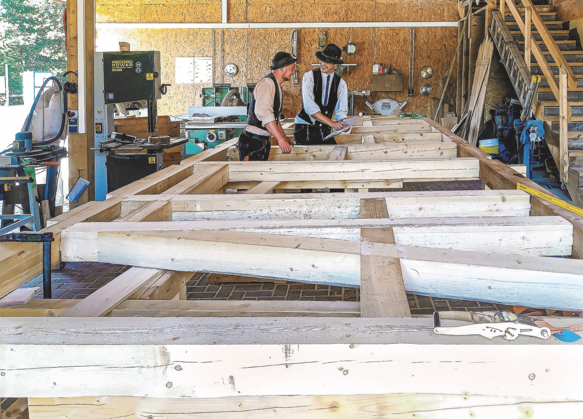 Traditioneller Abbund für Fachwerkneubau - dach+holzbau