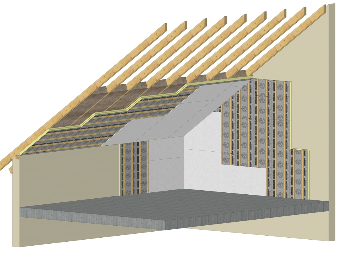 Neue Innendämmung mit werkseitig montierter Lattung - dach+holzbau